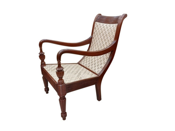 Pair of British Colonial Walnut Wing Chairs - The Past Perfect Collection