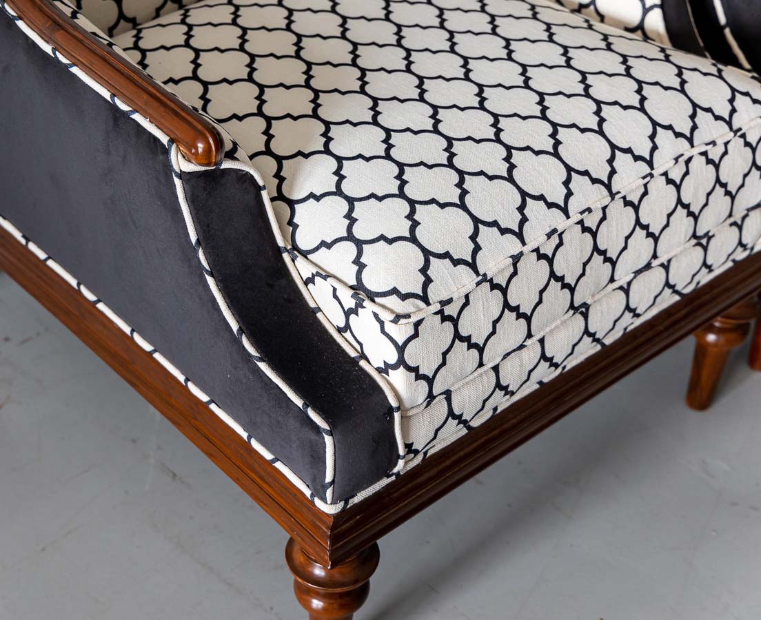 Pair of British Colonial Walnut Wing Chairs - The Past Perfect Collection