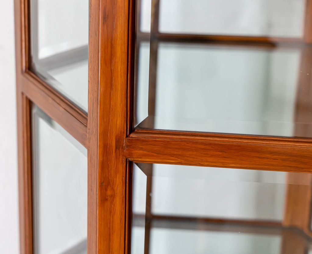 British Colonial Six Sided Teakwood Display Cabinet - The Past Perfect ...