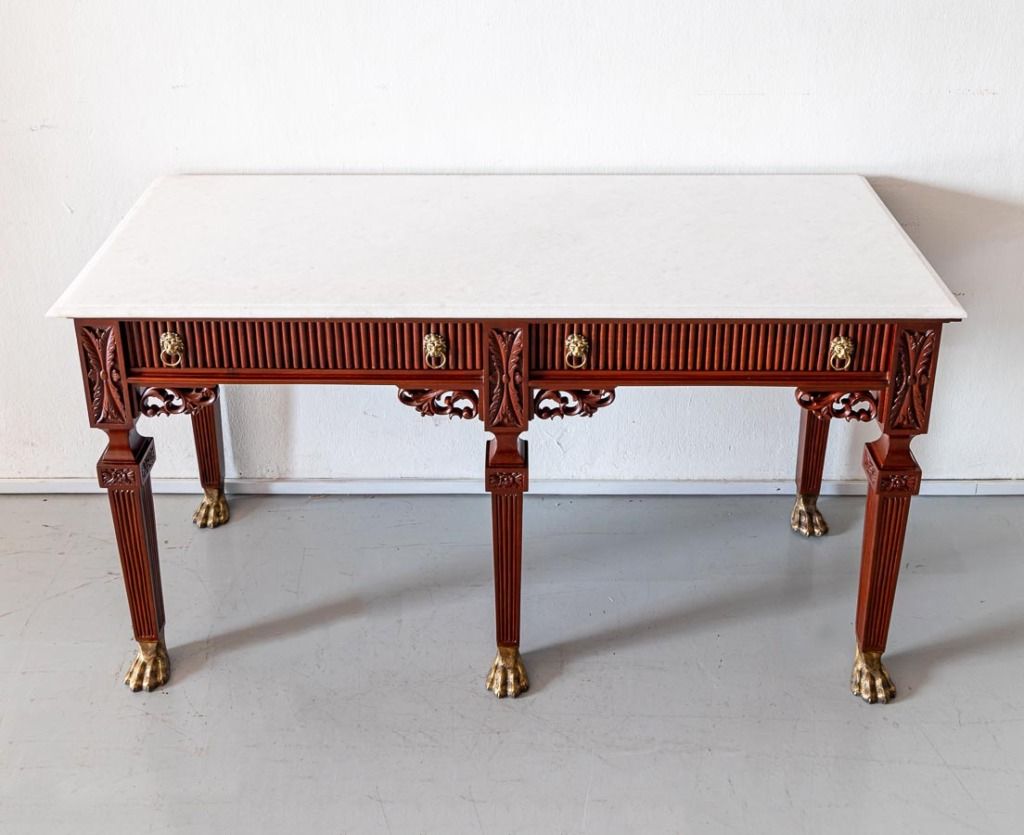 Antique British Colonial Console Table with Marble Top - The Past ...