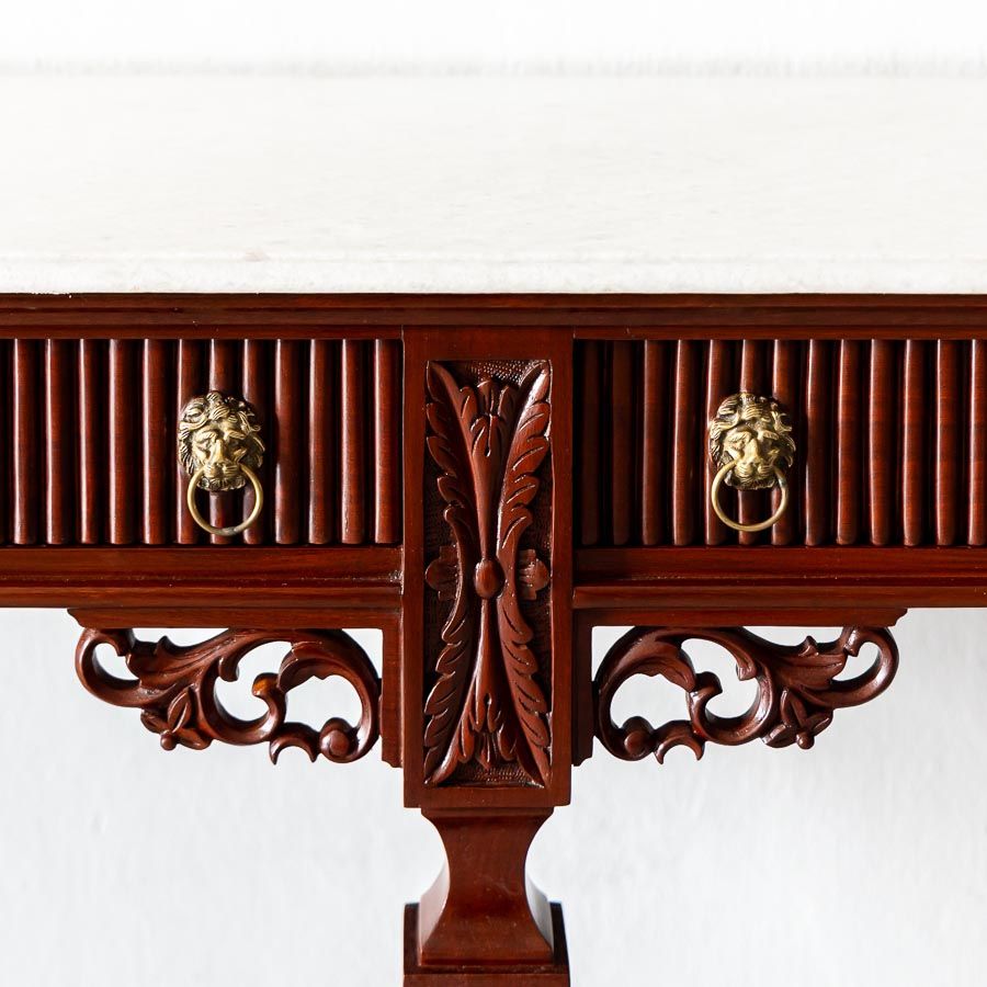 Antique British Colonial Console Table with Marble Top - The Past ...