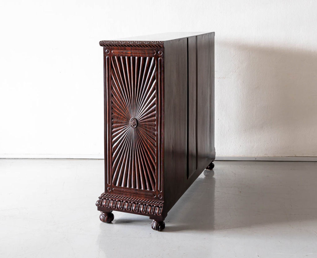 British Colonial Carved Rosewood Sideboard - The Past Perfect Collection