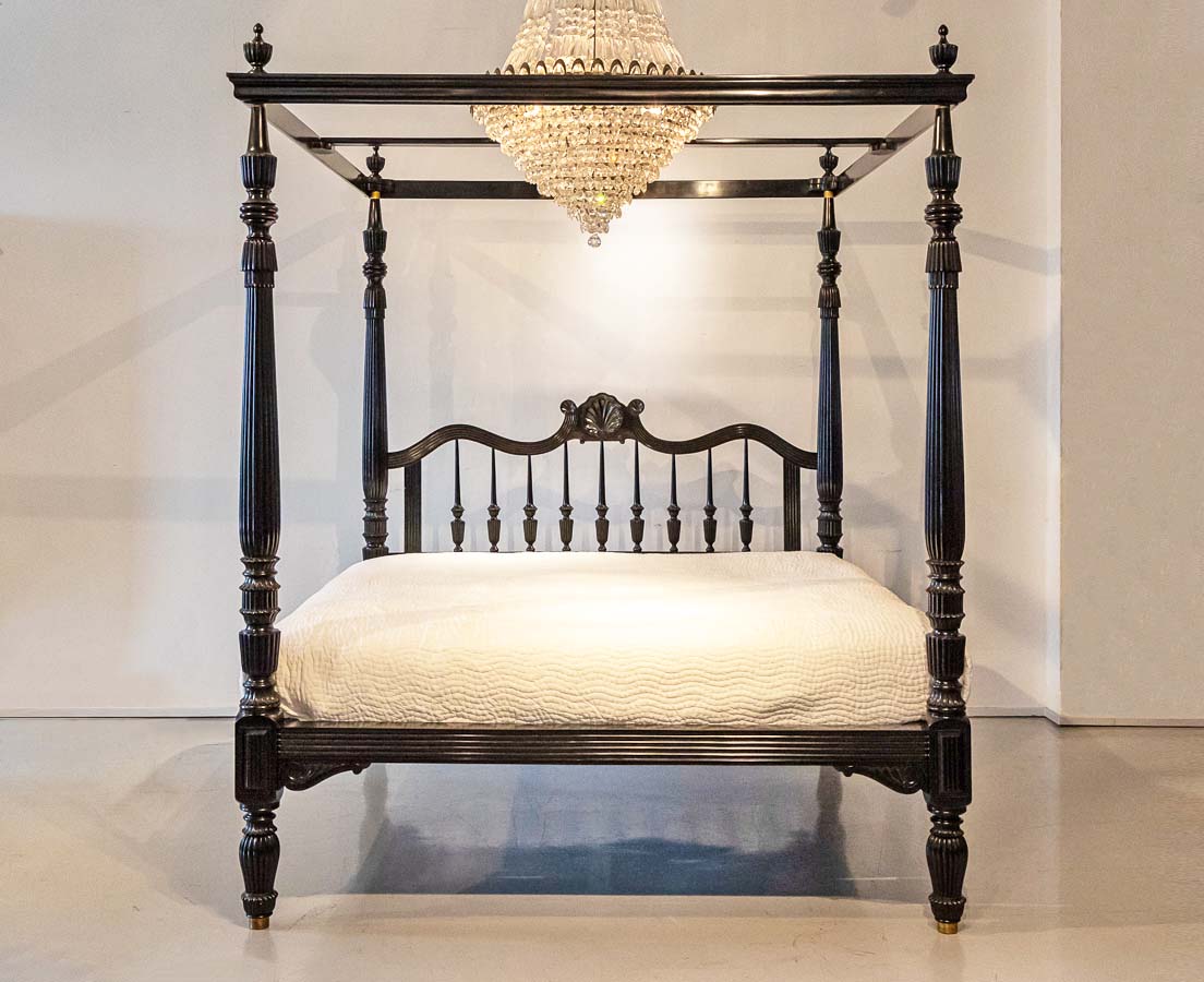 British Colonial Ebony Four Poster Bed - The Past Perfect Collection