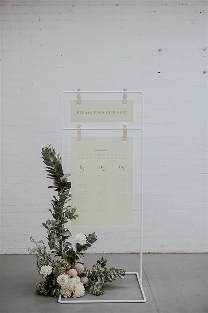 Black Curve Metal Seating Chart Frame - Creative Melbourne Event ...