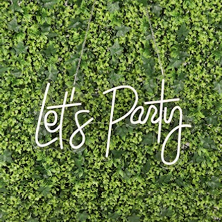 Sign - Let's Party White Neon Light Up - Danner and Soli Event Rental
