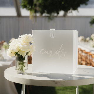 Modern Cards box (frosted acrylic with white writing) - Found Collective