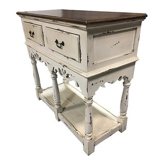 Dyer White Washed Server - DC Wedding & Event Rentals | White Glove Rentals