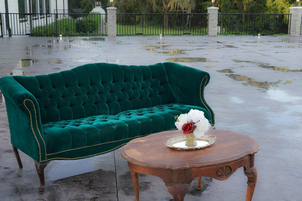 Emerald green couch store