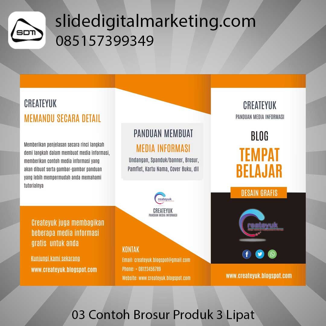 10+ Contoh Brosur Pamflet Leaflet Poster Produk 3 Lipat