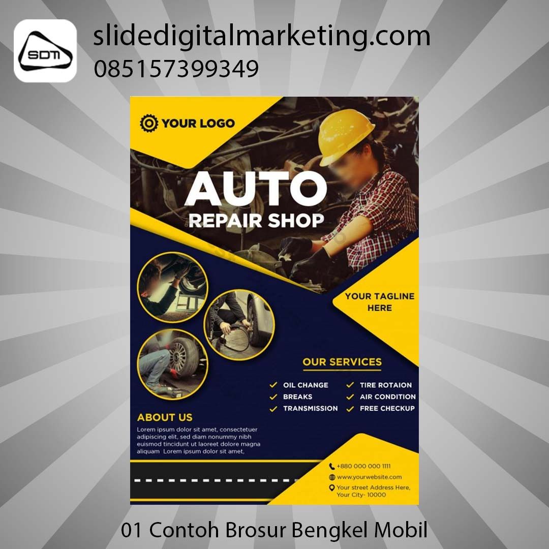 10+ Contoh Brosur Pamflet Leaflet Poster Produk Bengkel Mobil