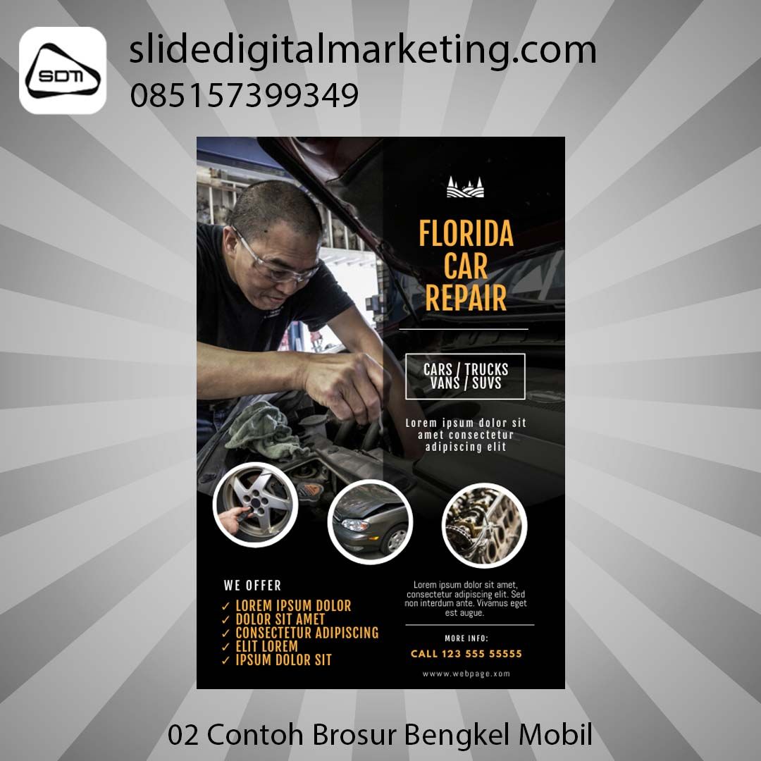 10+ Contoh Brosur Pamflet Leaflet Poster Produk Bengkel Mobil