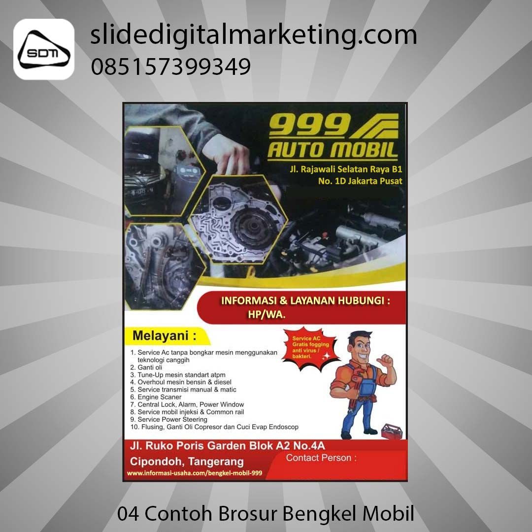 10+ Contoh Brosur Pamflet Leaflet Poster Produk Bengkel Mobil