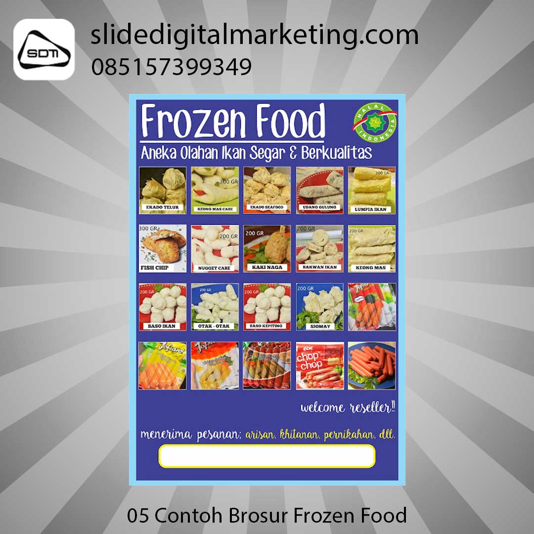 10+ Contoh Brosur Pamflet Leaflet Poster Produk Frozen Food
