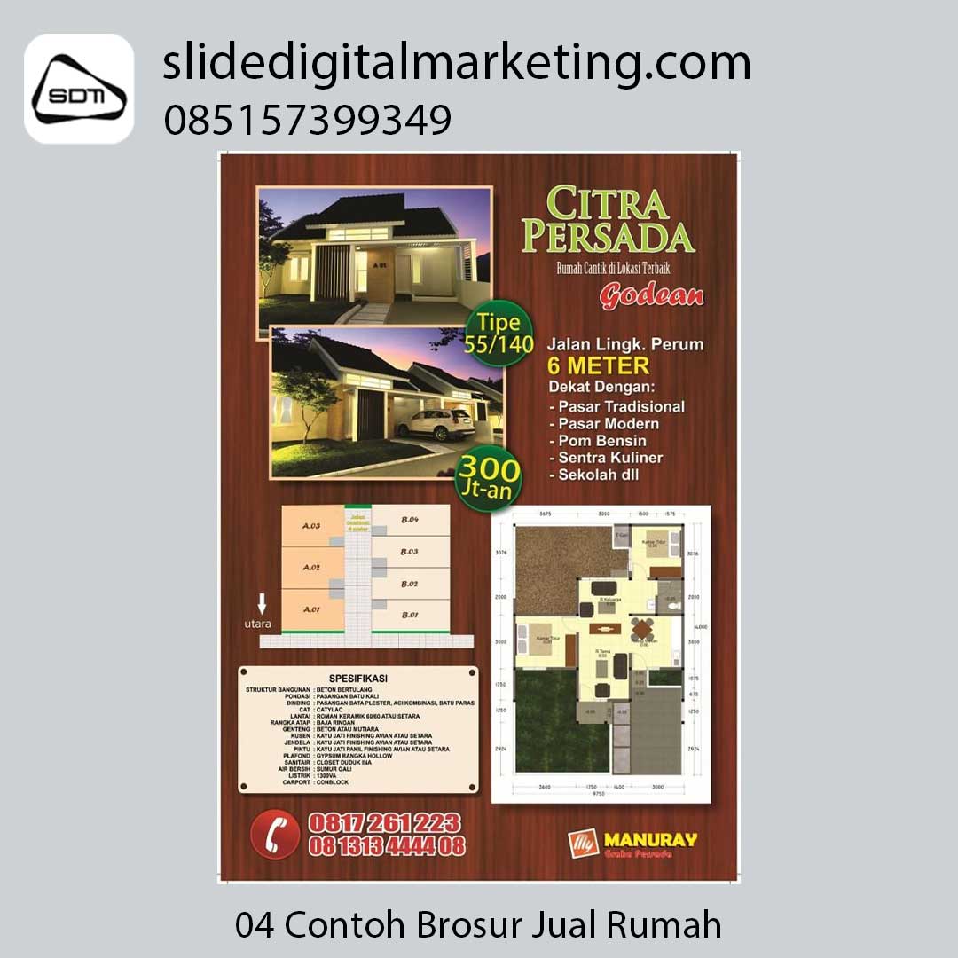 10+ Contoh Brosur Pamflet Leaflet Poster Jual Rumah