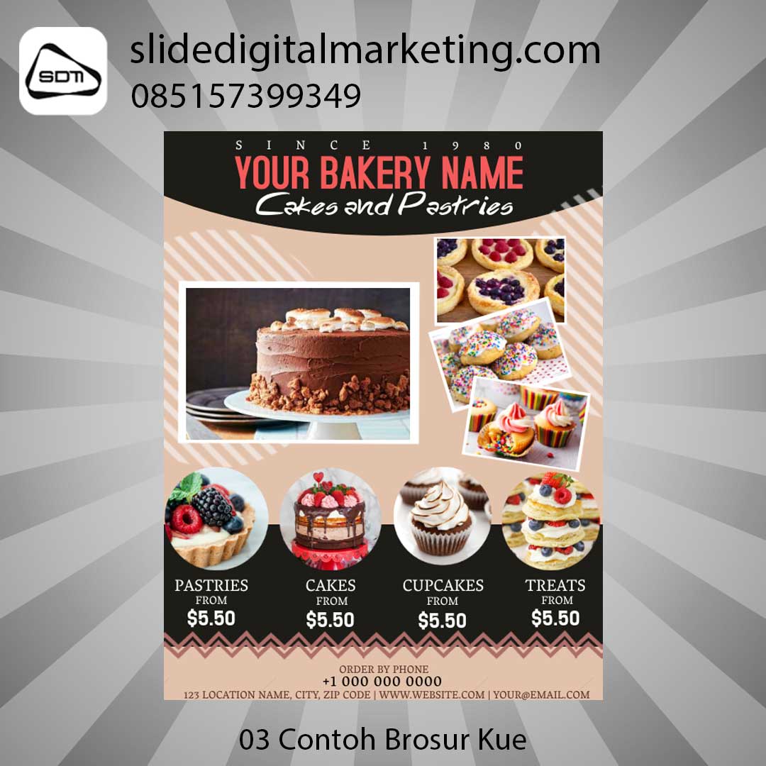 10+ Contoh Brosur Pamflet Leaflet Poster Produk Kue