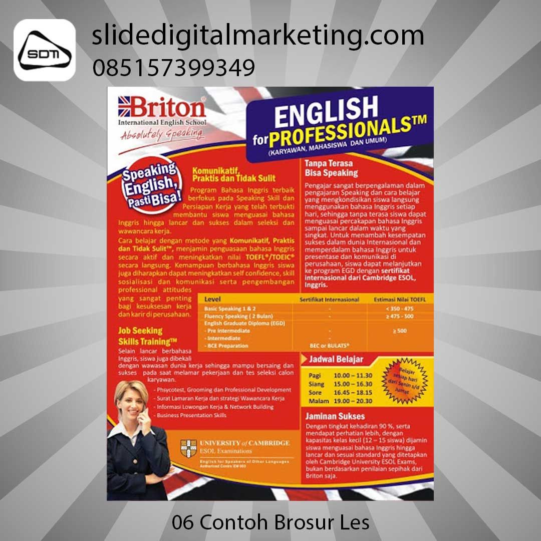 10+ Contoh Brosur Pamflet Leaflet Poster Produk Les