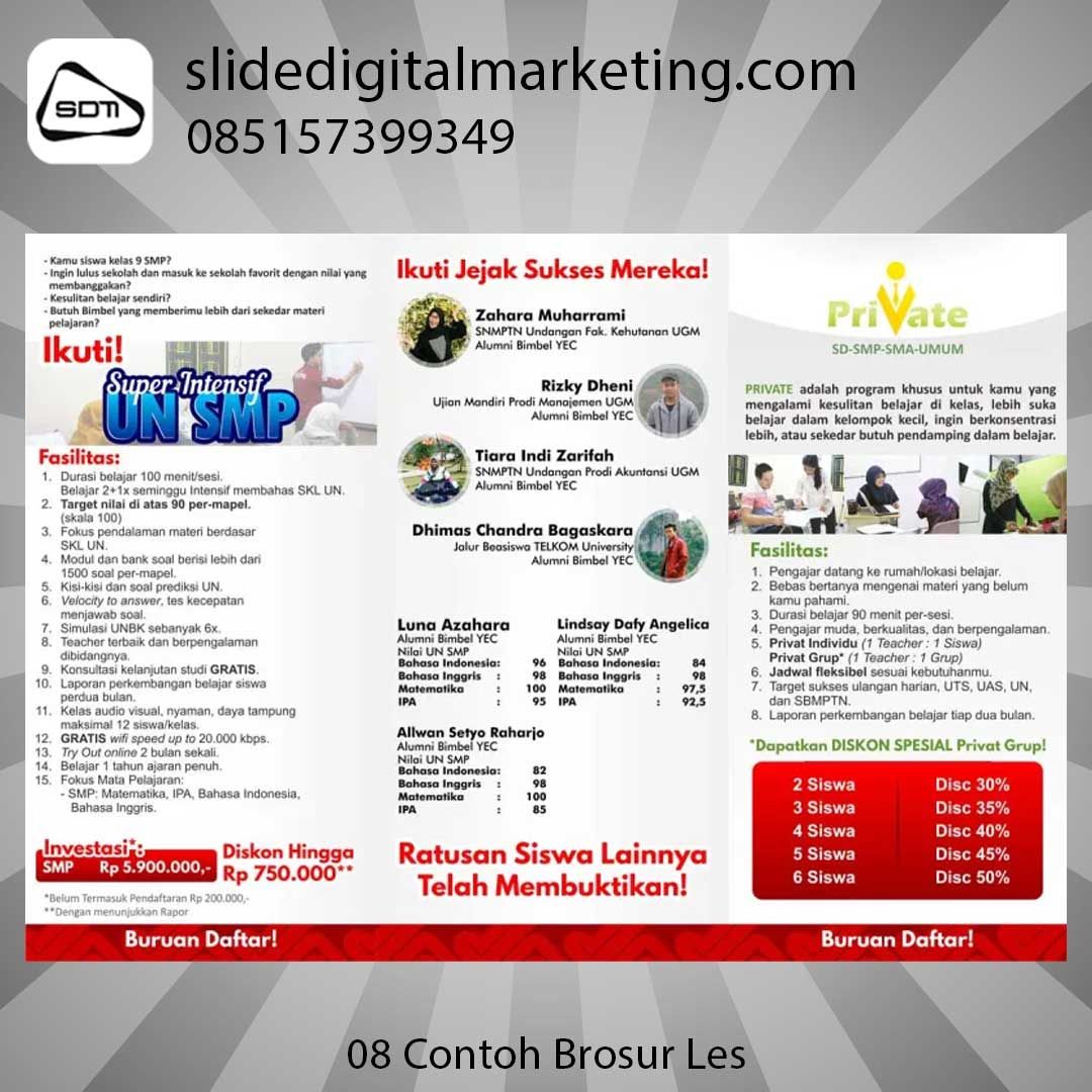 10+ Contoh Brosur Pamflet Leaflet Poster Produk Les