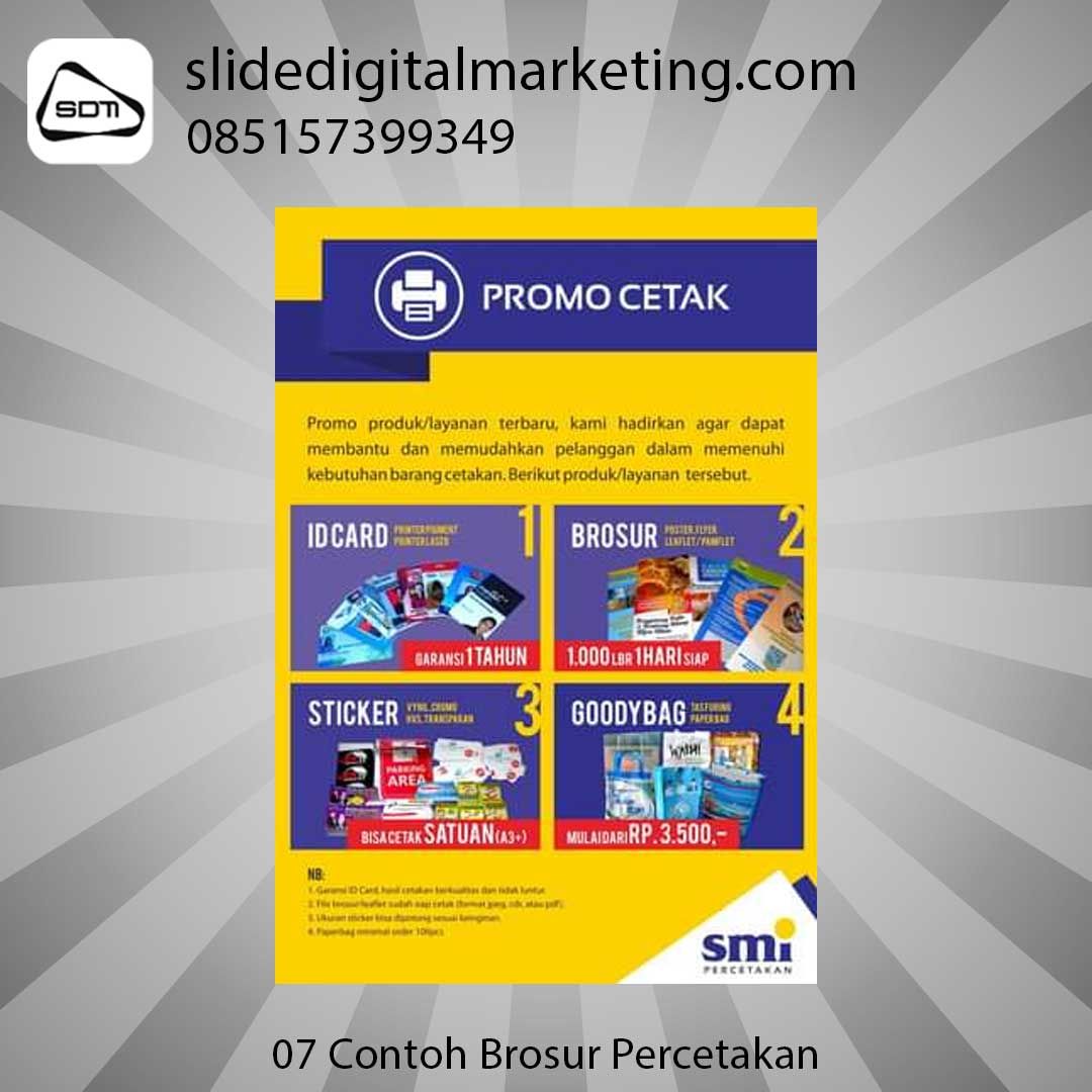 10+ Contoh Brosur Pamflet Leaflet Poster Produk Percetakan