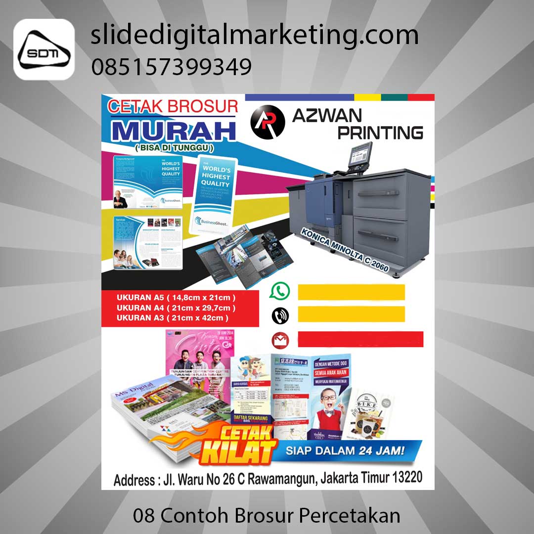 10+ Contoh Brosur Pamflet Leaflet Poster Produk Percetakan