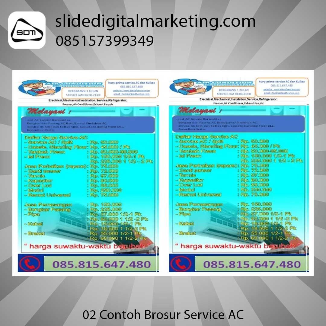 10+ Contoh Brosur Pamflet Leaflet Poster Service AC