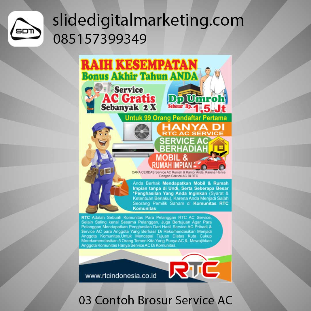 10+ Contoh Brosur Pamflet Leaflet Poster Service AC