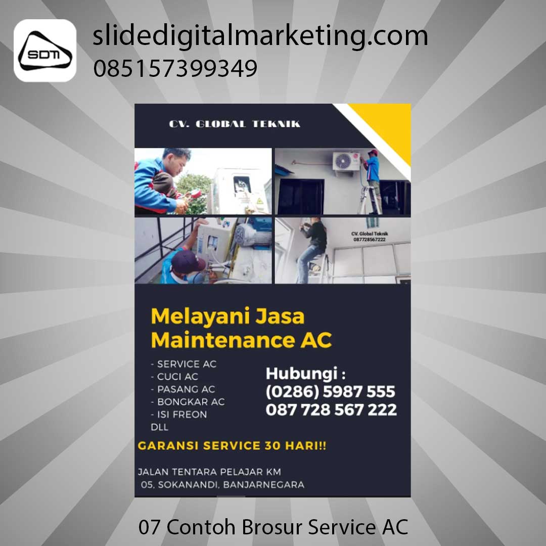 10+ Contoh Brosur Pamflet Leaflet Poster Service AC