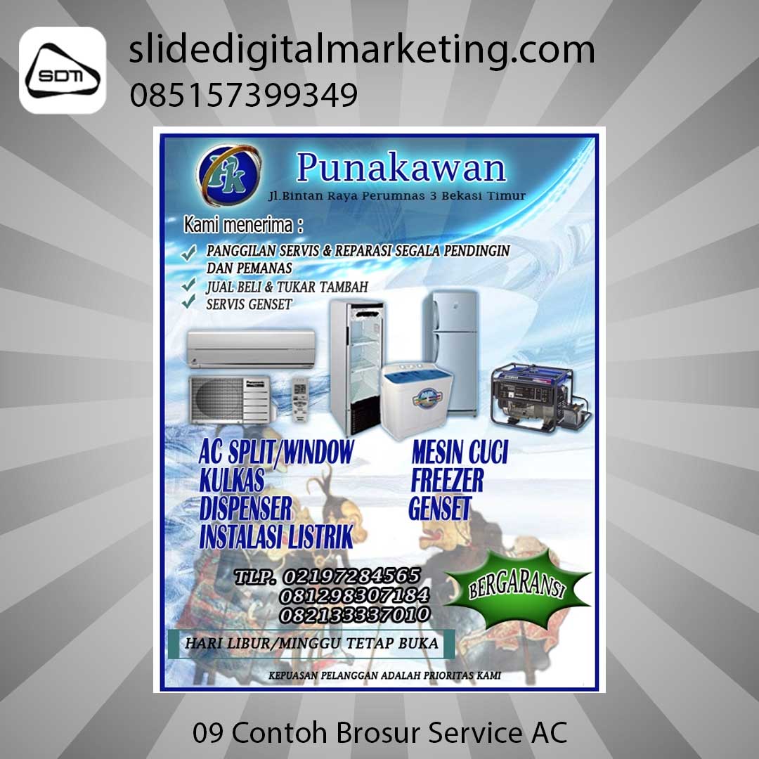 10+ Contoh Brosur Pamflet Leaflet Poster Service AC