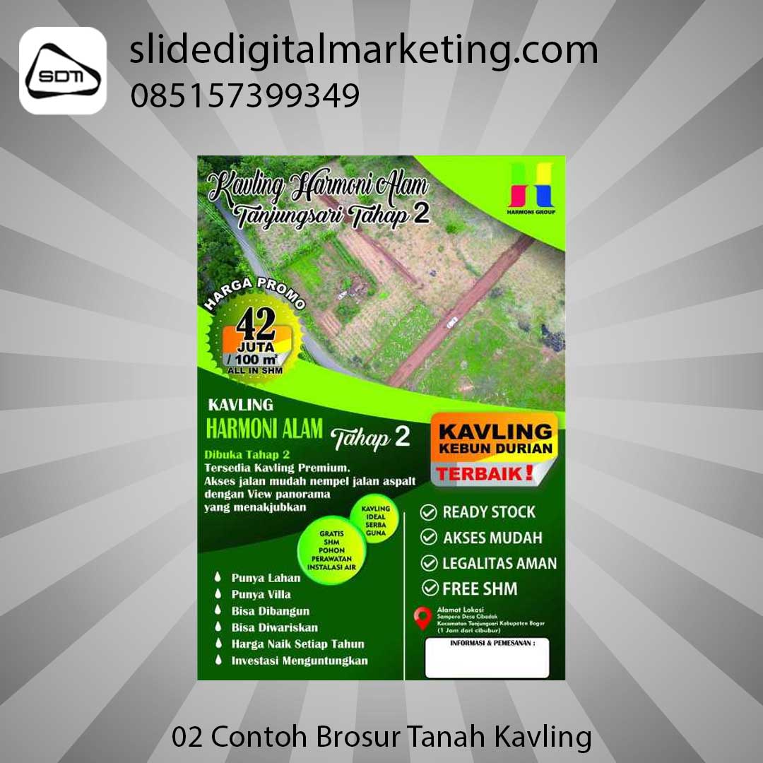 10+ Contoh Brosur Pamflet Leaflet Poster Produk Tanah Kavling