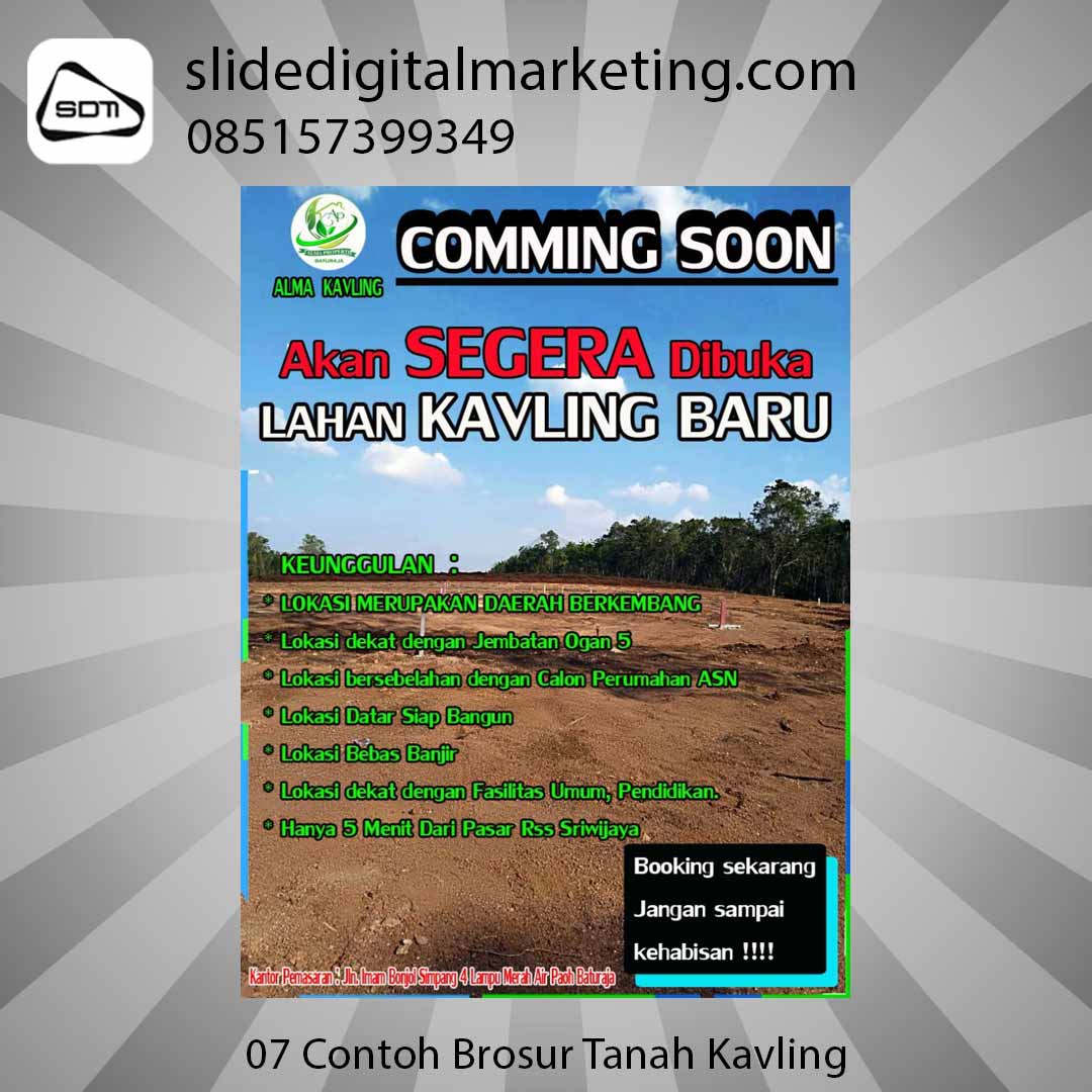 10+ Contoh Brosur Pamflet Leaflet Poster Produk Tanah Kavling
