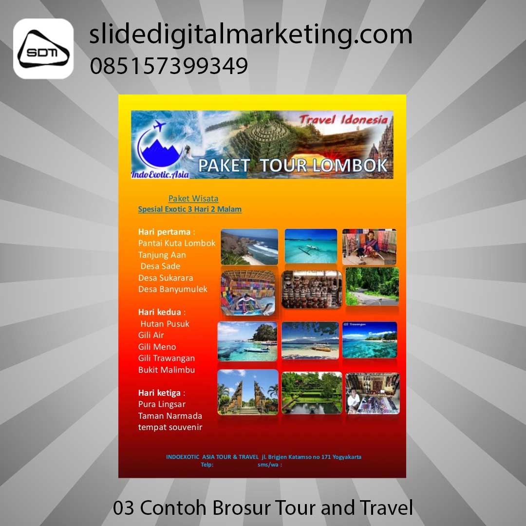 10+ Contoh Brosur Pamflet Leaflet Poster Produk Tour and Travel