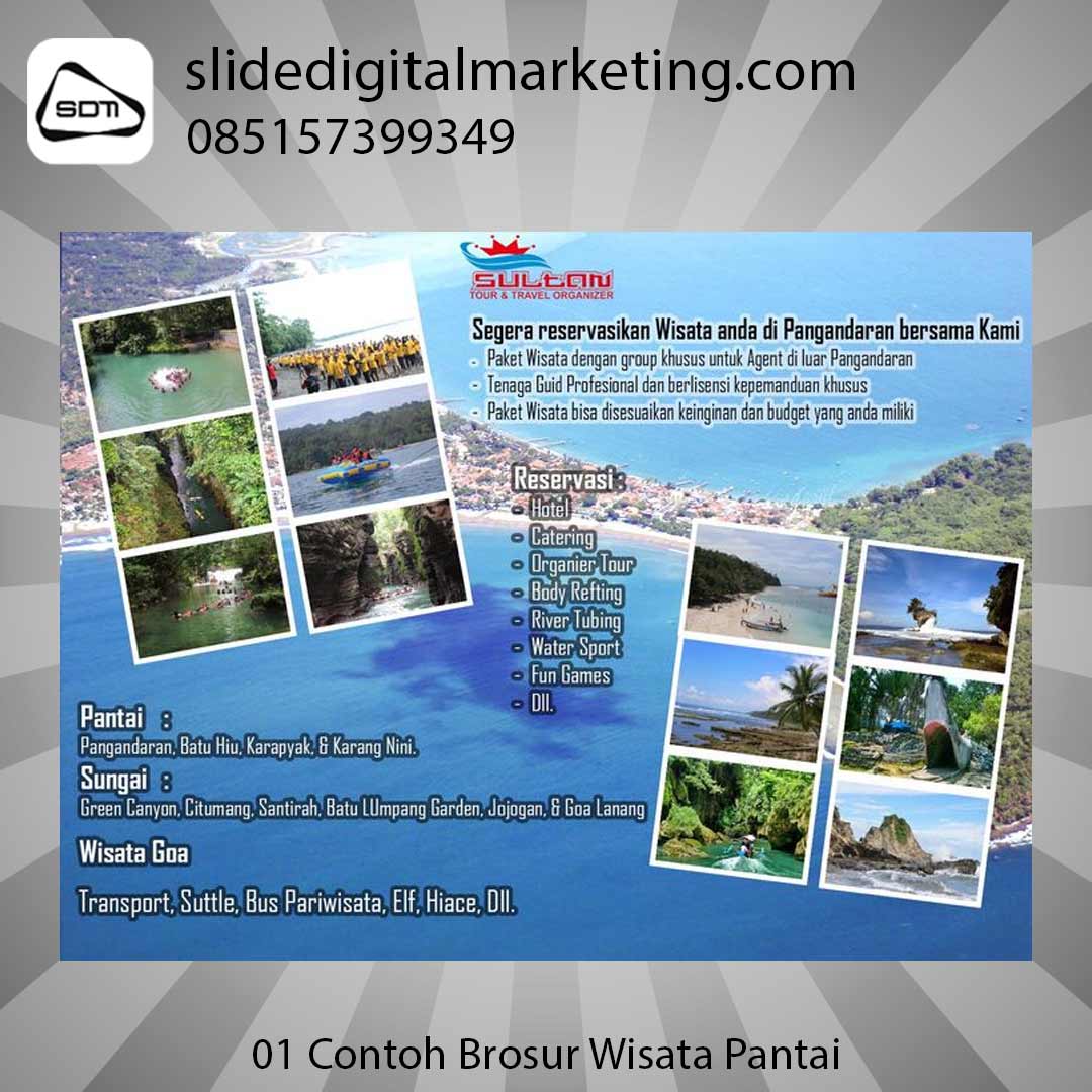 10+ Contoh Brosur Pamflet Leaflet Poster Produk Wisata Pantai