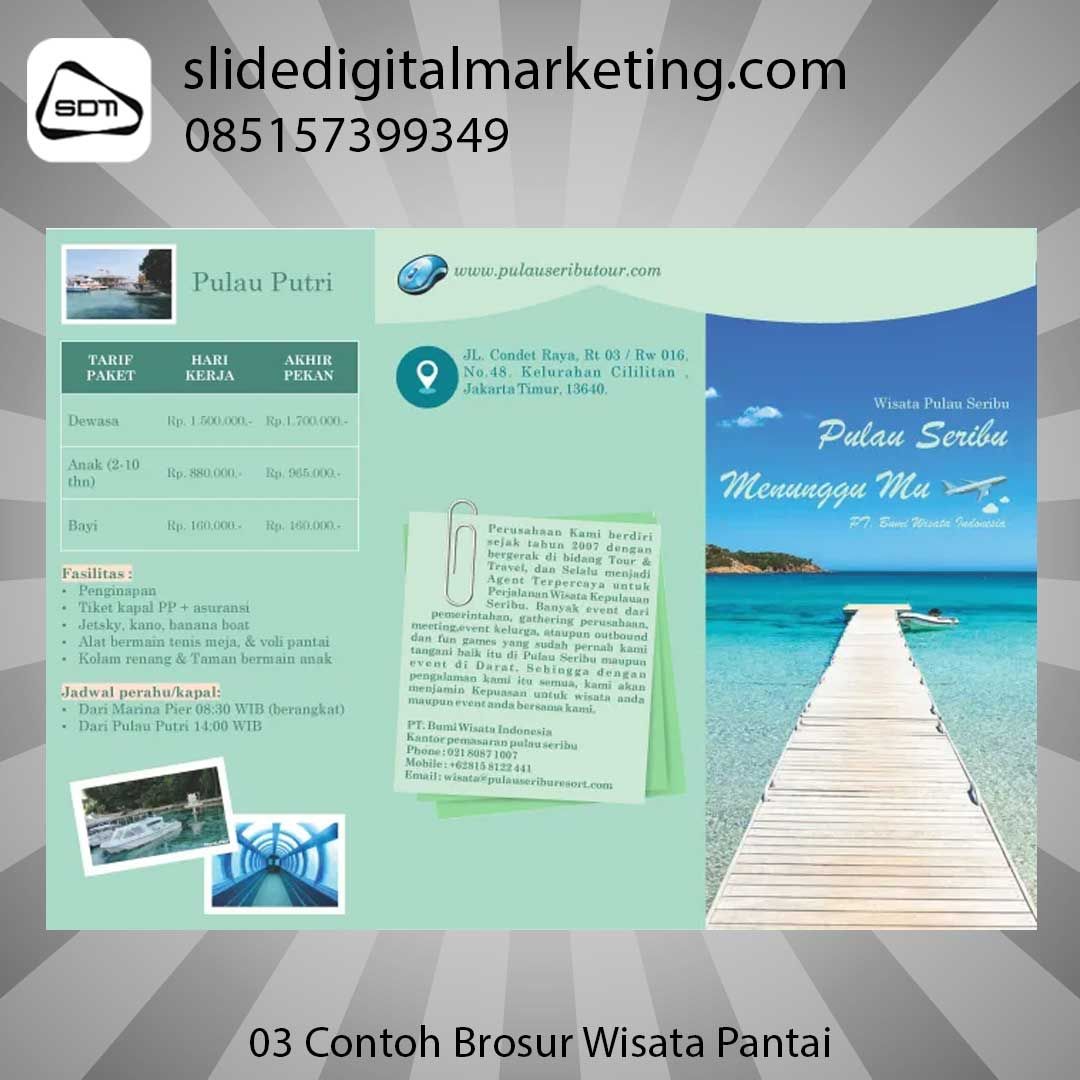 10+ Contoh Brosur Pamflet Leaflet Poster Produk Wisata Pantai