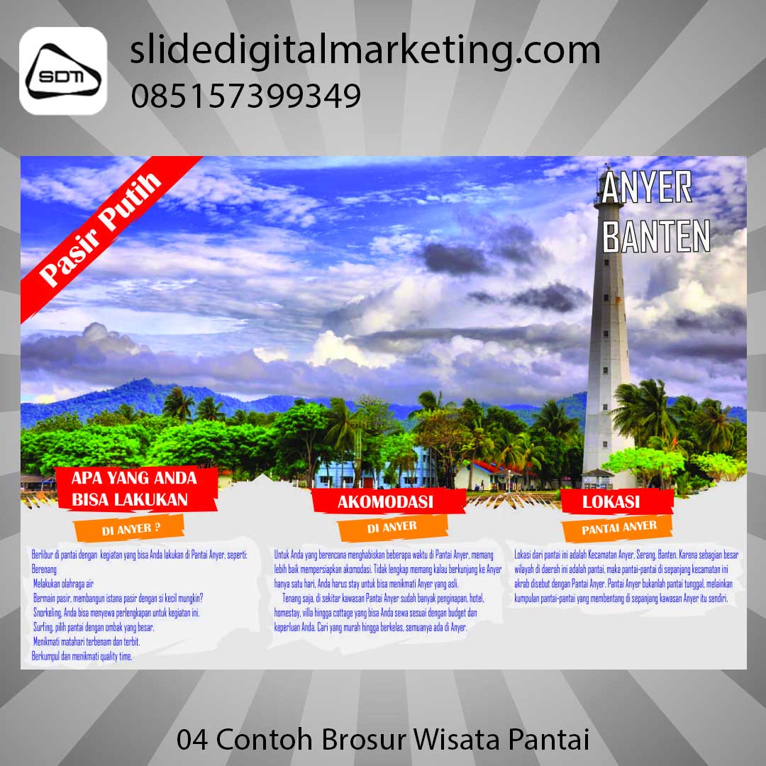 10+ Contoh Brosur Pamflet Leaflet Poster Produk Wisata Pantai