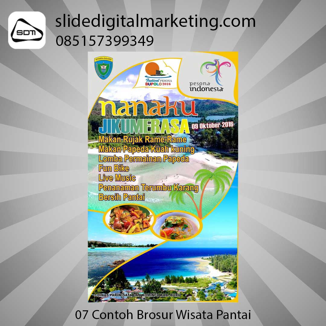 10+ Contoh Brosur Pamflet Leaflet Poster Produk Wisata Pantai
