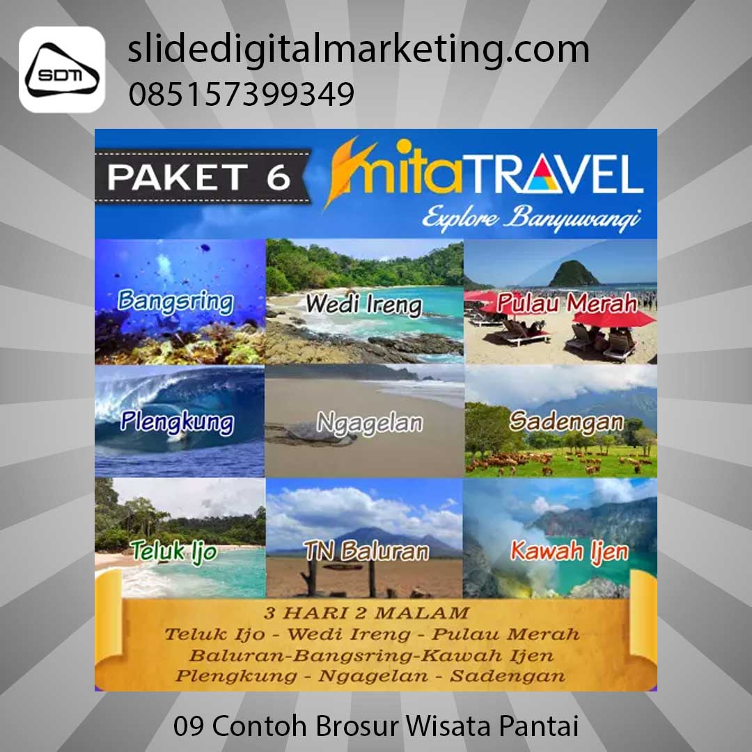 10+ Contoh Brosur Pamflet Leaflet Poster Produk Wisata Pantai