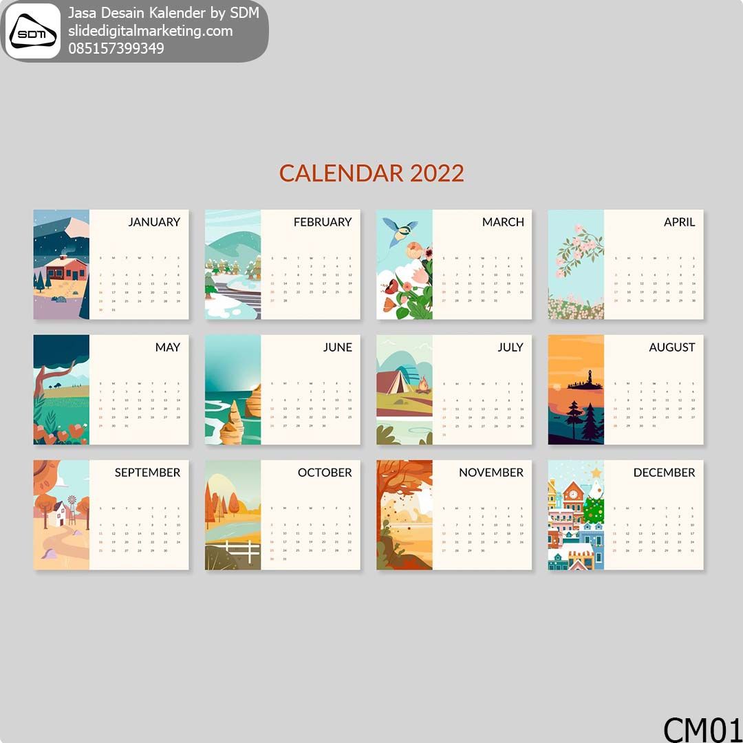 10+ Contoh Desain Kalender Meja Duduk Unik Dan Elegan