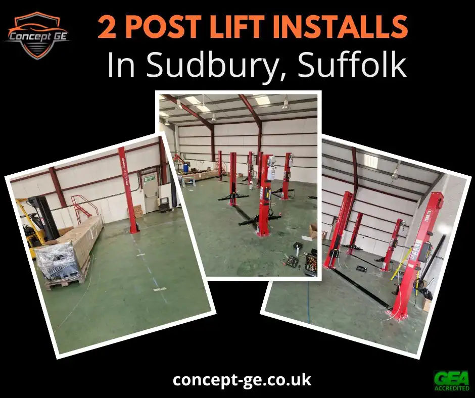 2 Post Car Lift Installs for Engine Specialist in Sudbury