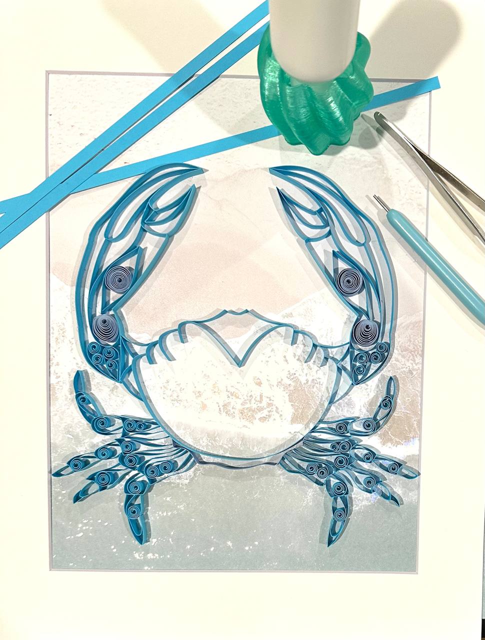 Local Artist Makes Chesapeake Blue Crabs from Paper