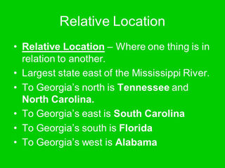 Relative Location Definition