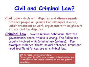 Criminal Law Vs Civil Law