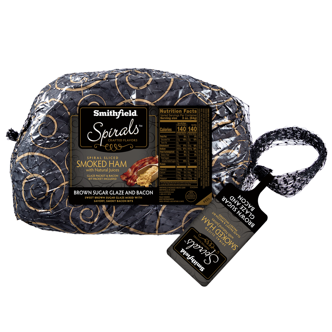 Smithfield Spiral Ham With Brown Sugar Glaze And Bacon Smithfield