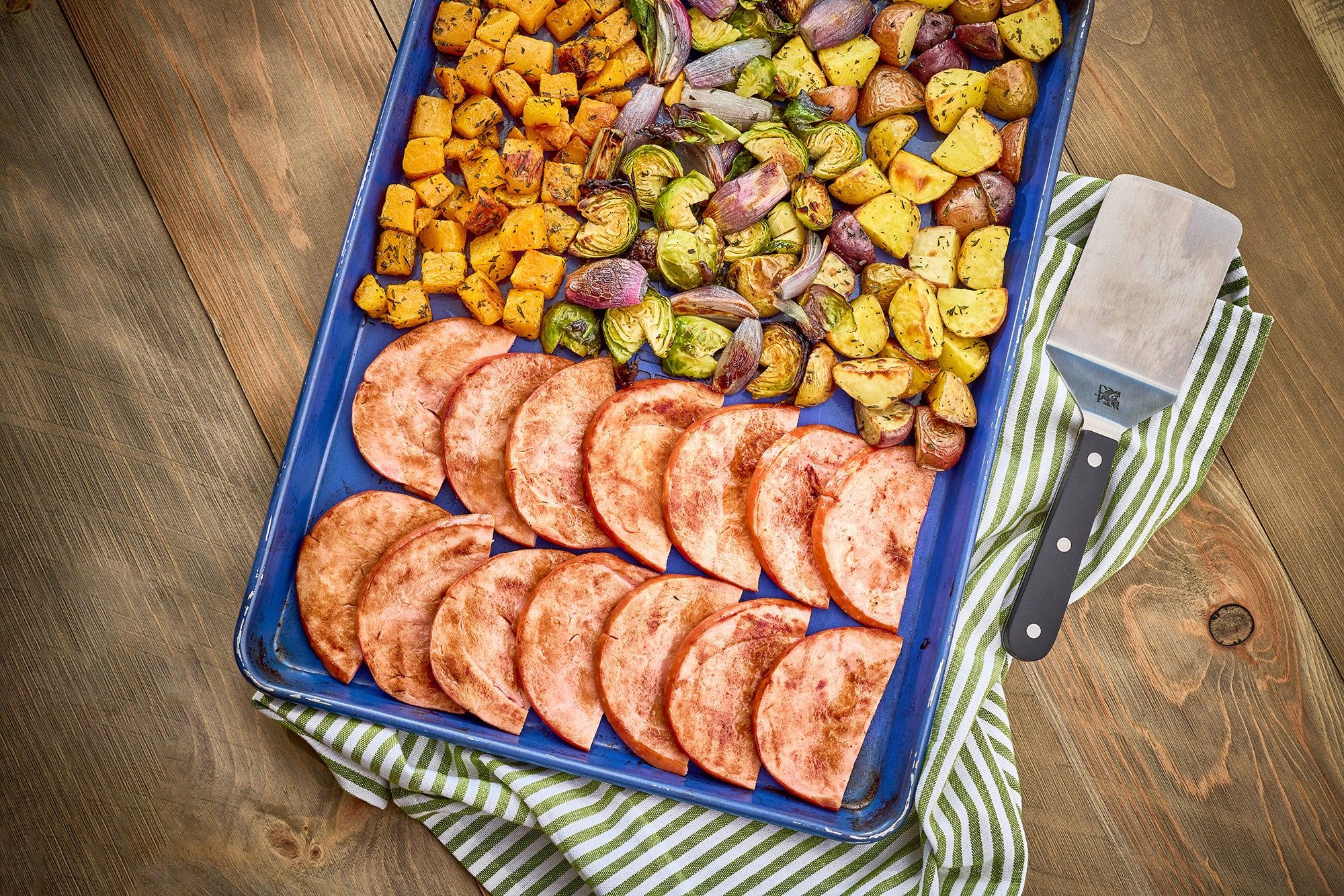 Sheet Pan Ham Steaks with Fall Vegetables | Farmland Foods