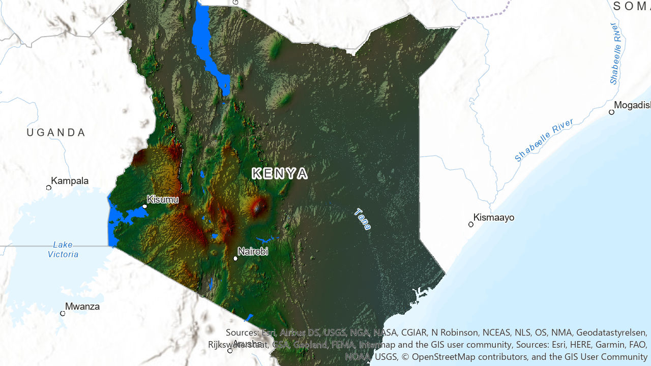 Kenya Shaded Relief Map | Spatialnode Kenya Shaded Relief Map | Spatialnode