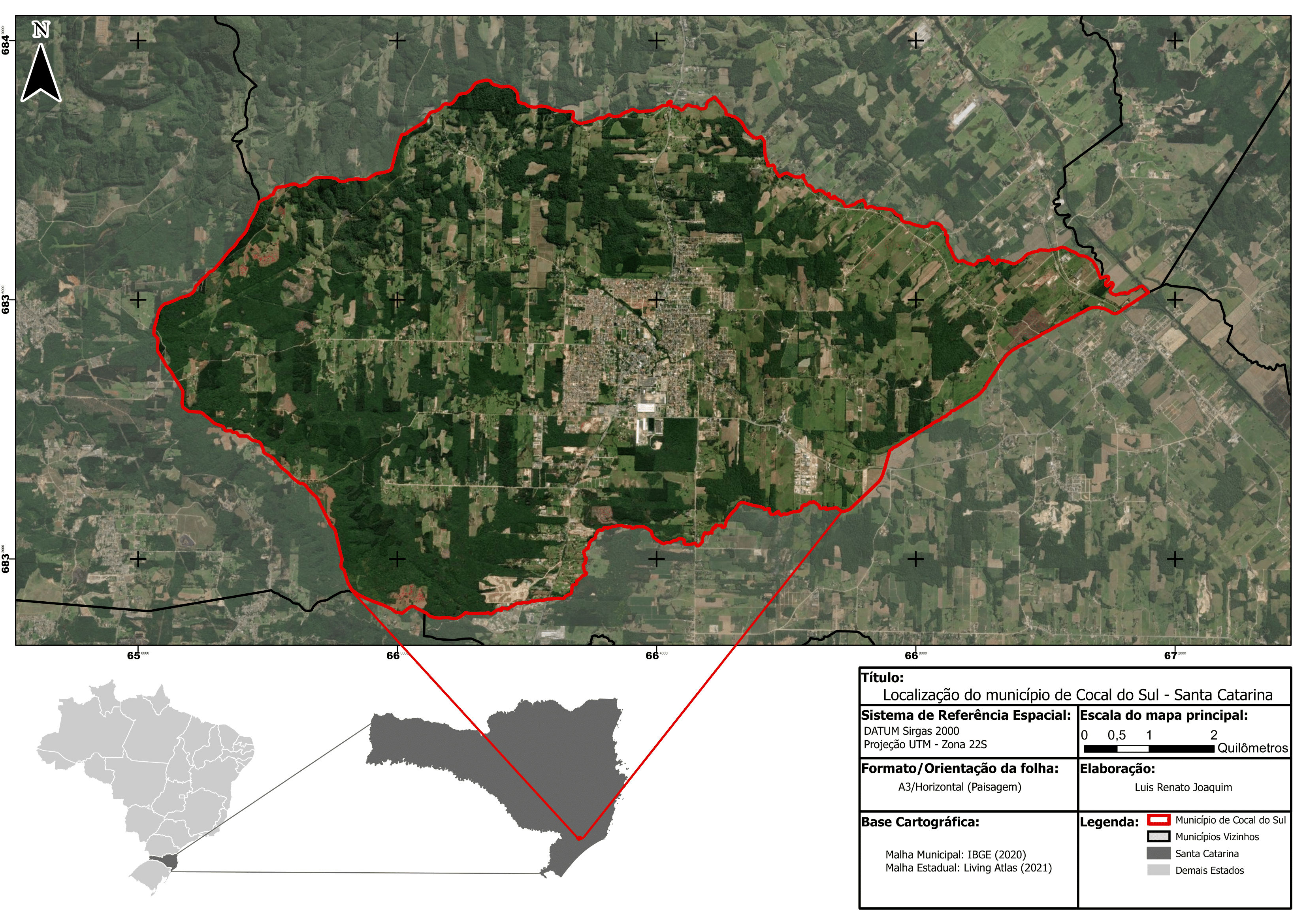 Localização de Cocal do Sul - SC | Spatialnode