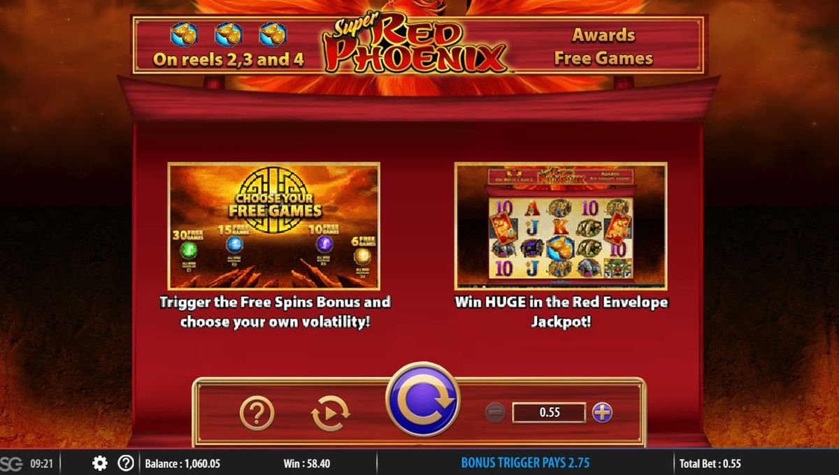 Super Red Phoenix Slot Review & Free Play Bonus