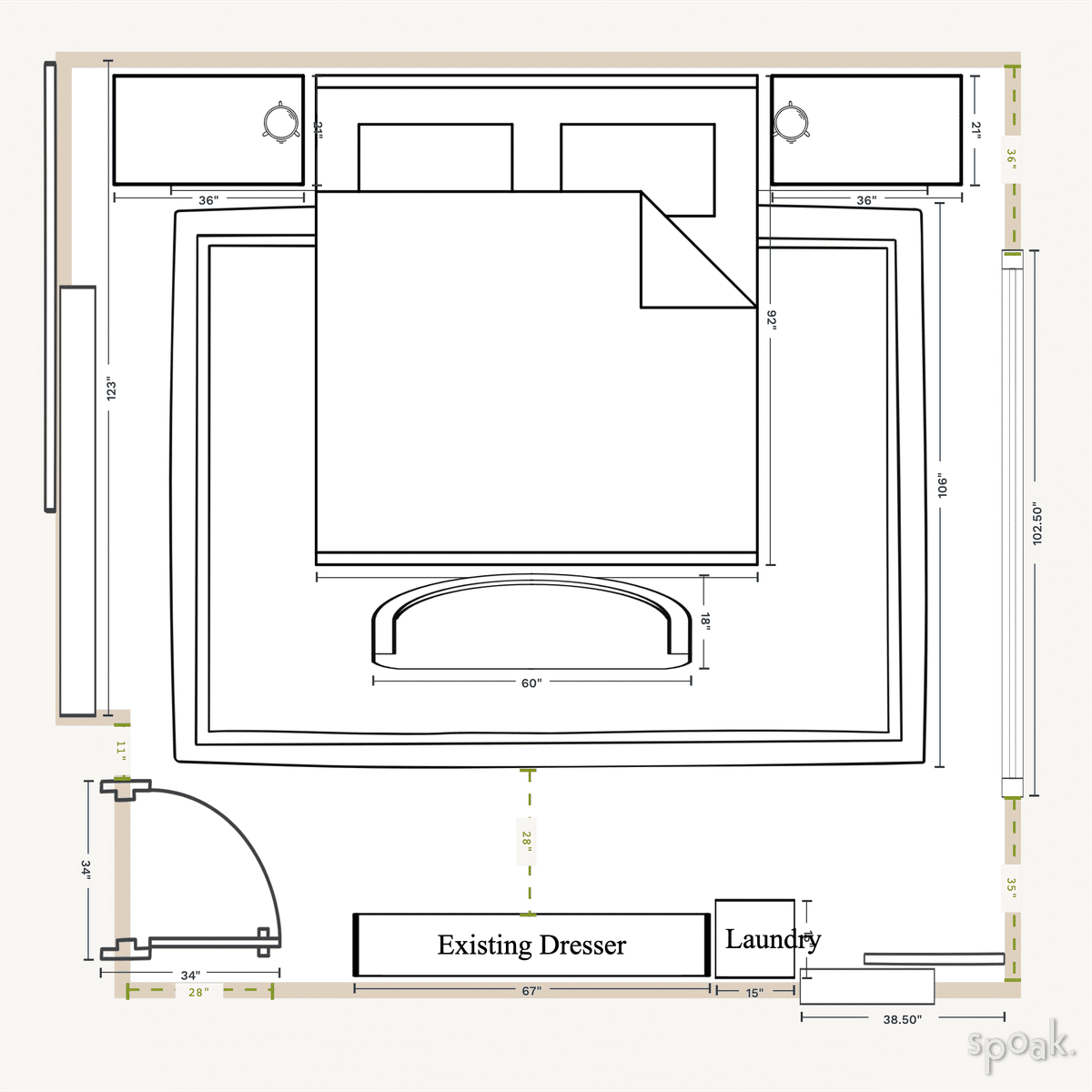 Bedroom layouts and floor plan ideas.