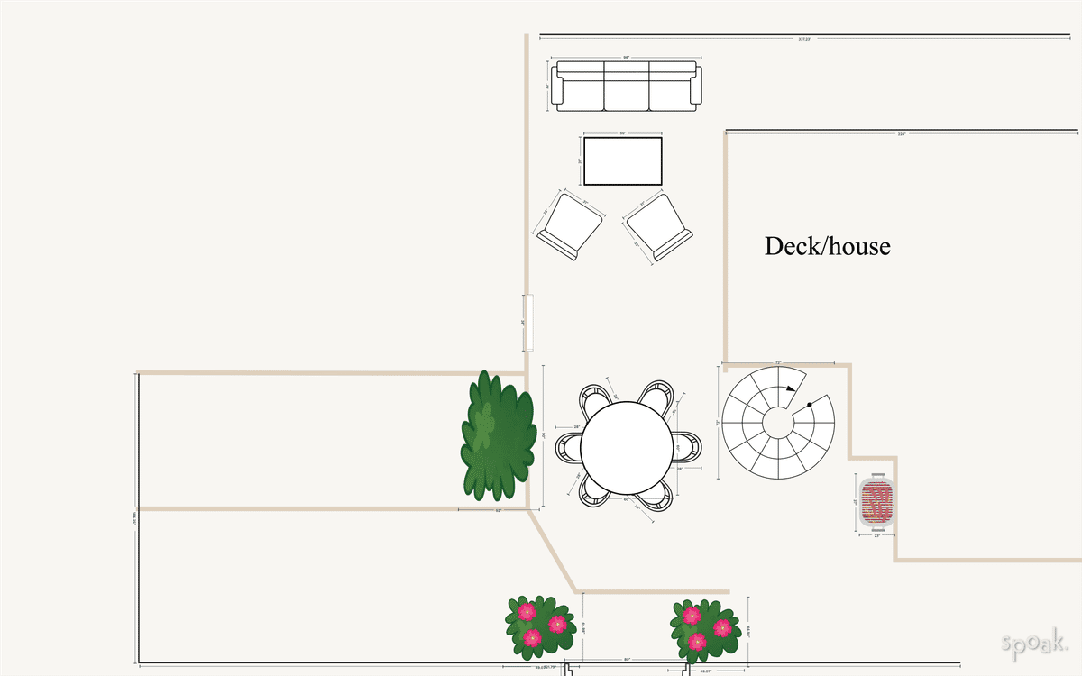 Outdoor layouts and floor plan ideas.