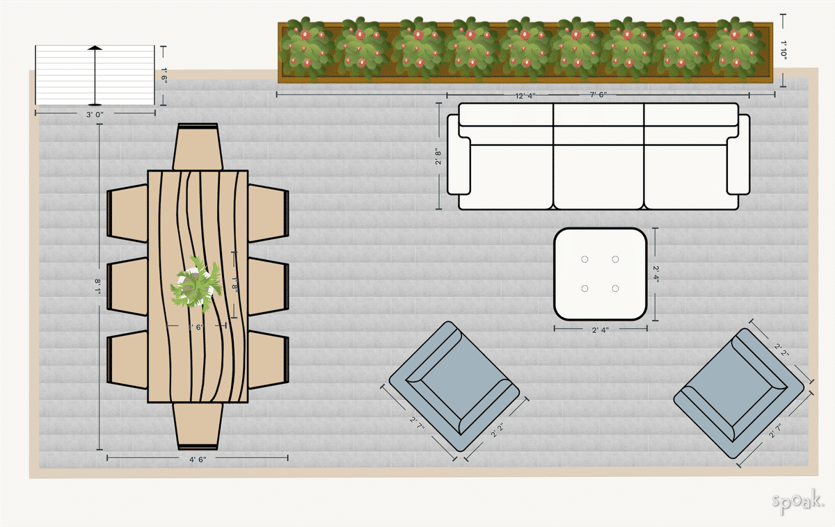 Outdoor layouts and floor plan ideas.