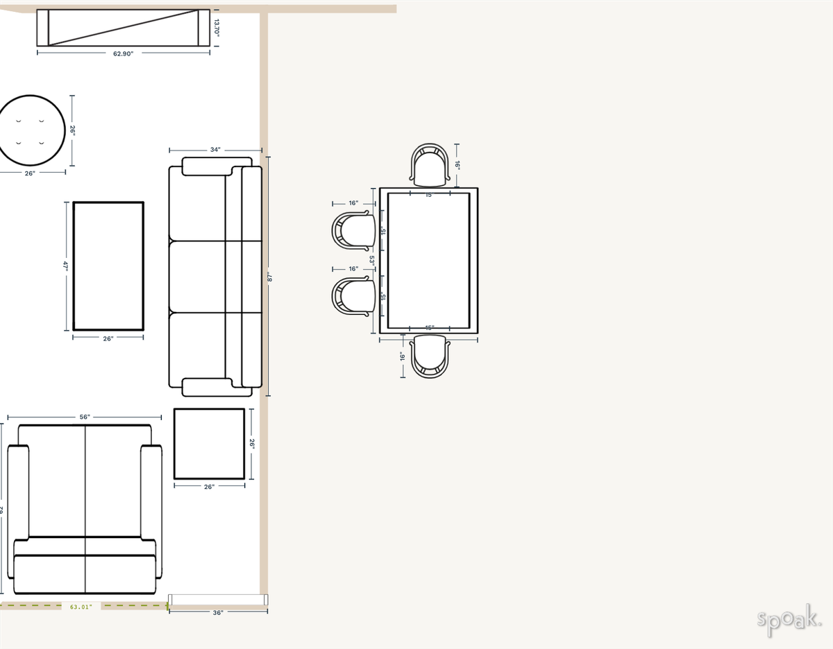 Open concept kitchen layouts and floor plan ideas.