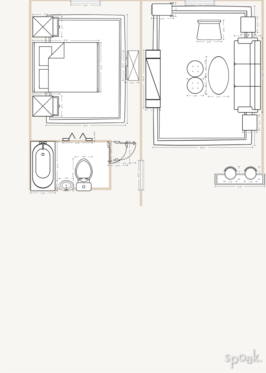 Living + dining room layouts and floor plan ideas.